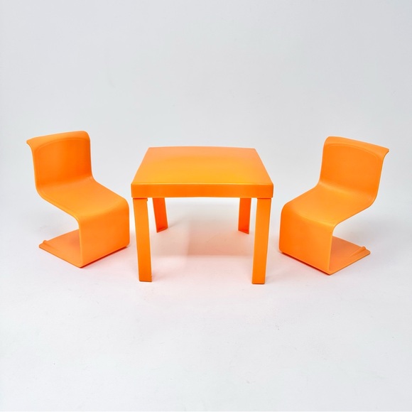 Mattel | Toys | Vintage 7s Barbie Furniture Mcm Dining Set Of 3 Table ...